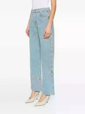 Giuseppe Di Morabito High-rise Straight-leg Jeans With Crystal Embellishments