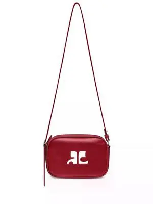 COURREGES Re-edition Leather Camera Bag - Red