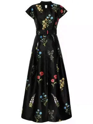 Sachin & Babi Marta Floral-print Gown - Blue