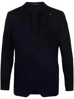 Tagliatore Notched-lapels Single-breasted Blazer - Blue