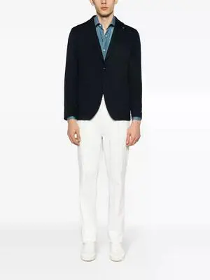 Tagliatore Notched-lapels Single-breasted Blazer - Blue