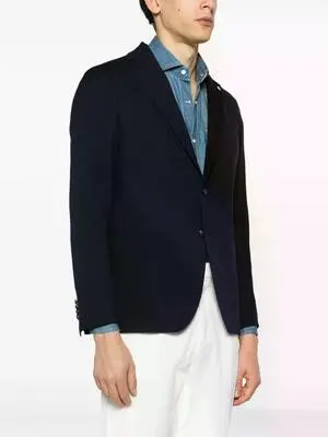 Tagliatore Notched-lapels Single-breasted Blazer - Blue
