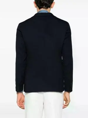 Tagliatore Notched-lapels Single-breasted Blazer - Blue