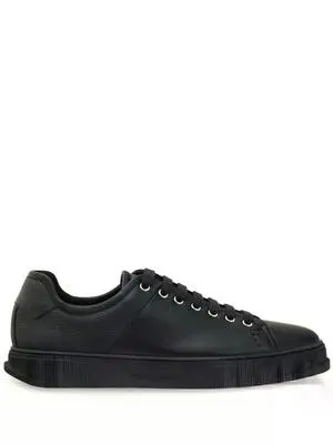 FERRAGAMO Panelled Leather Sneakers - Black