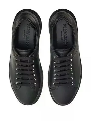 FERRAGAMO Panelled Leather Sneakers - Black