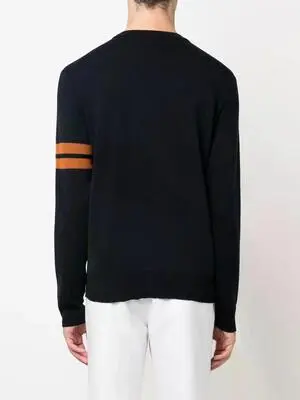 Zegna Stripe-detail Crew-neck Wool Jumper