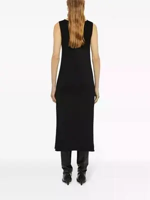 JIL SANDER V-neck Knitted Midi Dress