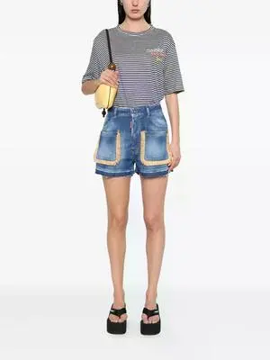 Dsquared2 Embroidered Logo Striped T-shirt