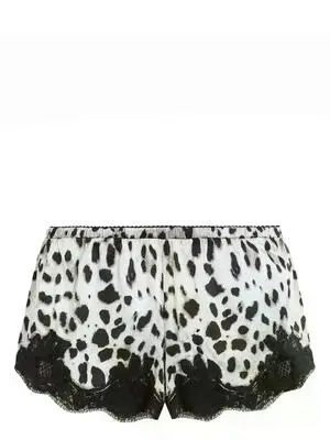 Dolce & Gabbana Leopard-print Satin Shorts - Neutrals