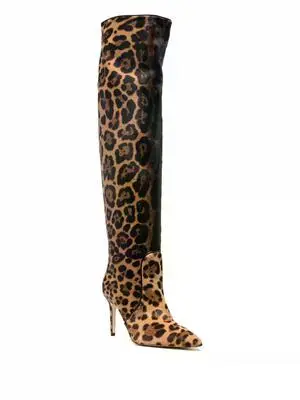 SCAROSSO X Brian Atwood Carra Leopard-print Boots