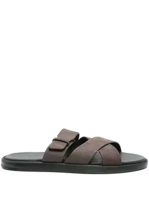 DOUCAL'S Leather Crossover Sandals - Brown