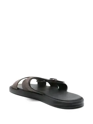 DOUCAL'S Leather Crossover Sandals - Brown