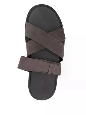 DOUCAL'S Leather Crossover Sandals - Brown