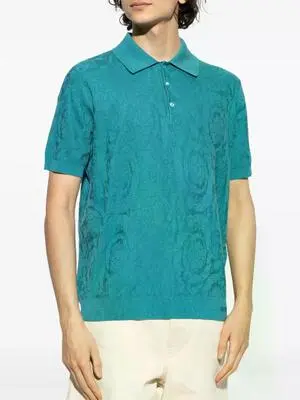 Versace Barocco-jacquard Polo Shirt