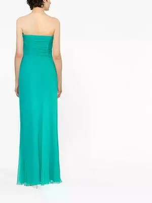 Alberta Ferretti Gathered Strapless Gown