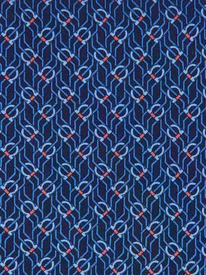FERRAGAMO Silk Printed Neck Tie - Blue