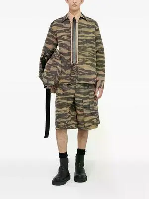 JIL SANDER Printed Zip-up Overshirt - Green
