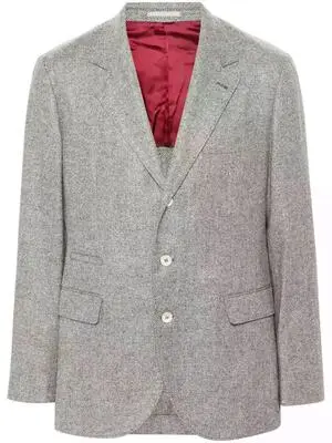 Brunello Cucinelli Herringbone-pattern Blazer - Grey