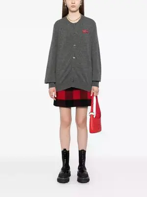 Play Comme Des Garcon Heart-patch Wool Cardigan