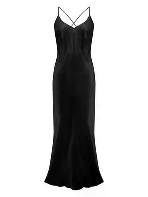 FLEUR OF ENGLAND Silk Slip Dress - Black