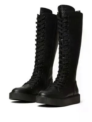 TWINSET Lace-up Sheepskin Boots