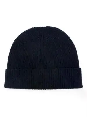 Sunspel Cashmere Ribbed Beanie - Blue