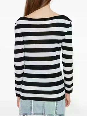 Balmain Striped Long Sleeve Jumper With Embellished Logo