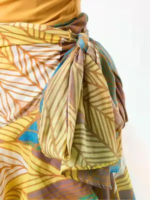 AMIR SLAMA Printed Wrap Skirt With Ruffle Trimming
