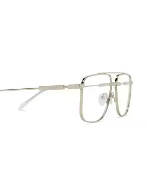 Alexander McQueen Oversized Frame Glasses - Silver