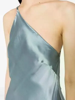 Michelle Mason One-shoulder Bias Gown - Blue