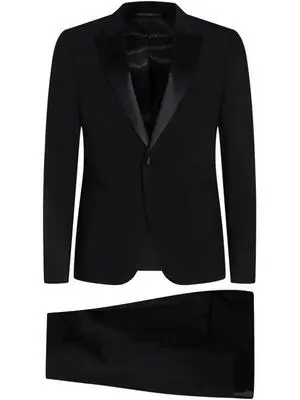 Emporio Armani Satin-trim Suit - Black