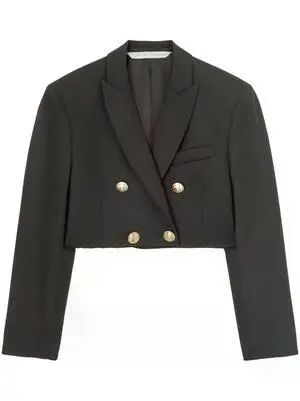 Palm Angels Cropped Double-breasted Blazer
