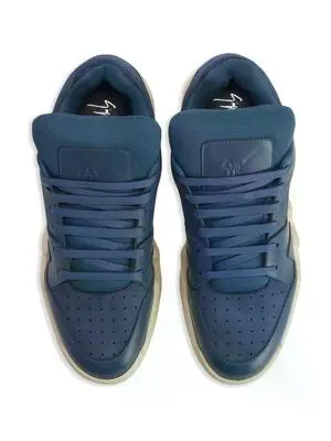 GIUSEPPE ZANOTTI Talon Low-top Leather Sneakers - Blue