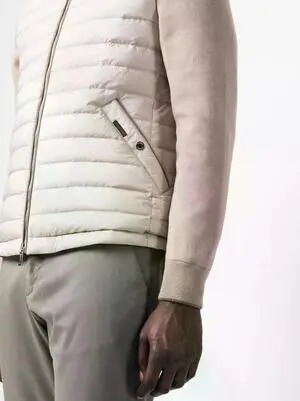 MOORER Padded Bomber Jacket - Neutrals