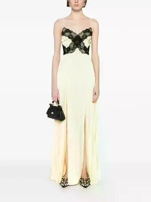 SELF-PORTRAIT Satin Lace Maxi Dress