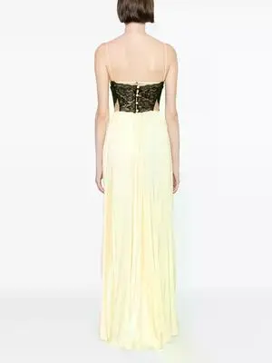 SELF-PORTRAIT Satin Lace Maxi Dress