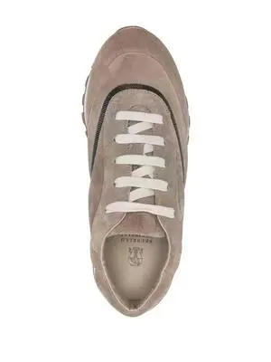 Brunello Cucinelli Monili-chain Suede Sneakers