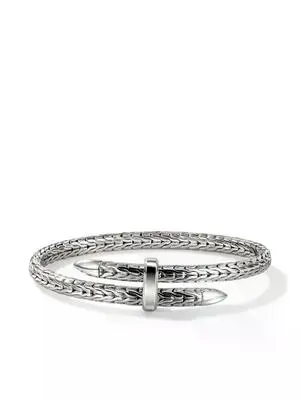 John Hardy Sterling Spear Cuff With White Diamonds - Silver