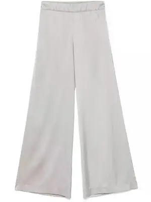 D.exterior Satin Wide Leg Trousers - Grey