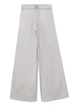 D.exterior Satin Wide Leg Trousers - Grey