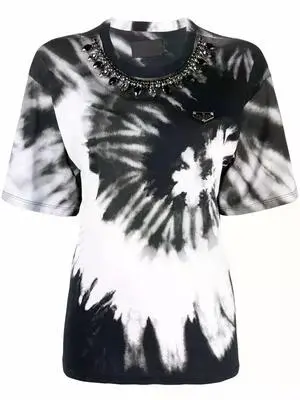 Philipp Plein Tie-dye Print Cotton T-shirt - White