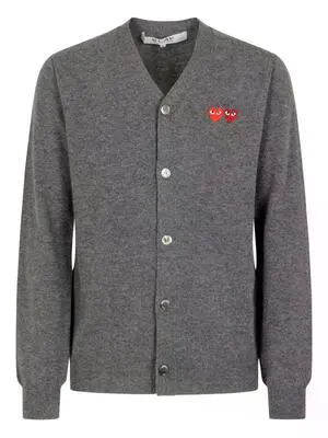 Play Comme Des Garcon Heart-patch Wool Cardigan