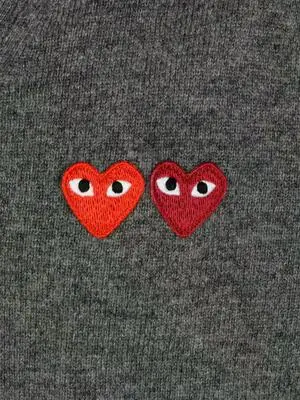 Play Comme Des Garcon Heart-patch Wool Cardigan