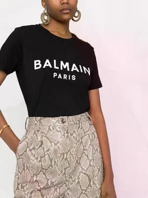 Balmain Logo-print T-shirt With Embossed Buttons