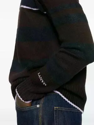 LANVIN Striped Mock-neck Jumper