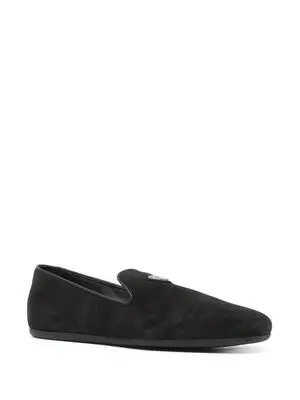 Prada Triangle-logo Suede Loafers