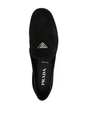 Prada Triangle-logo Suede Loafers