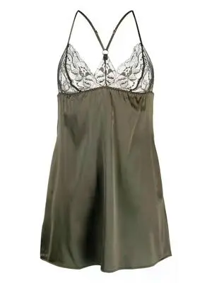 FLEUR OF ENGLAND Ingrid Silk Babydoll - Green
