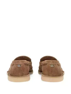 Dolce & Gabbana Suede Dg Logo Loafers