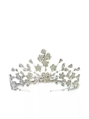 JENNIFER BEHR Miriam Crystal-embellished Tiara Headband - Silver